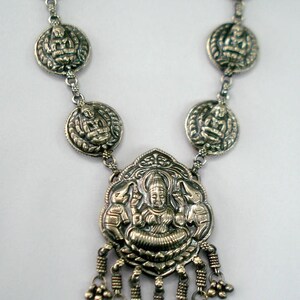 Traditional Design Sterling Silver Necklace Pendant Hindu Goddess ...