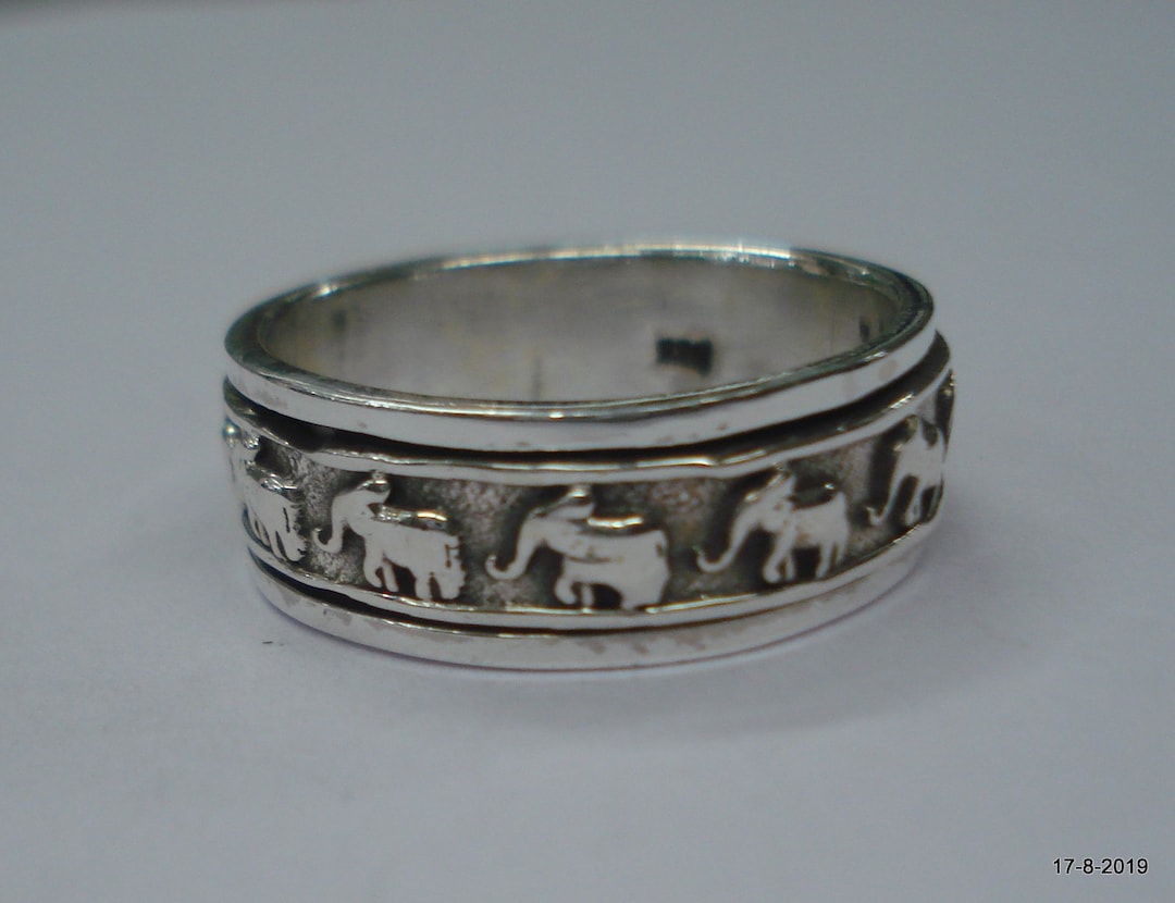 Ethnic Sterling Silver Ring Elephant Ring Moving Ring Handmade Mens ...