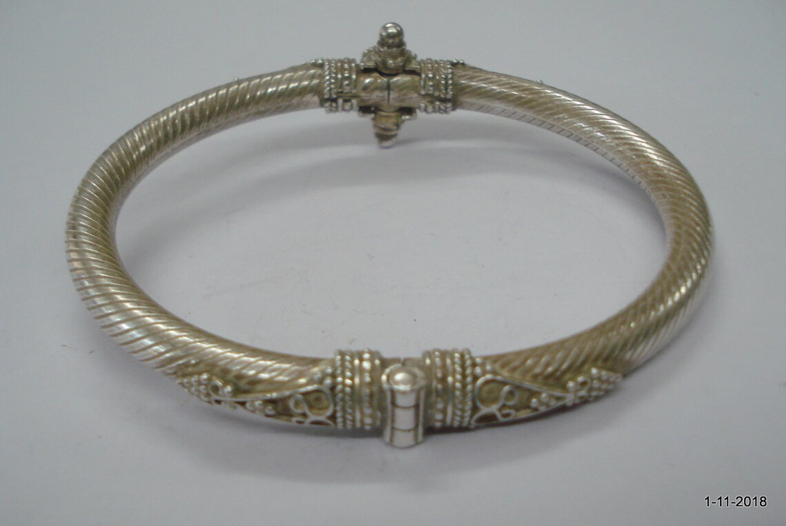 Vintage Silver Bangle Bracelet Cuff Traditional Handmade Jewellery - Etsy