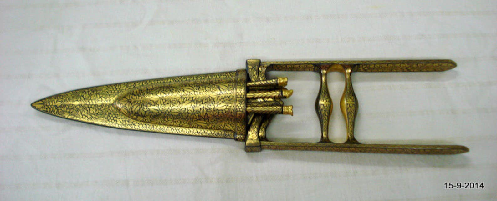 Damascus Steel Blade Katar Knife Dagger Gold Work Tools - Etsy