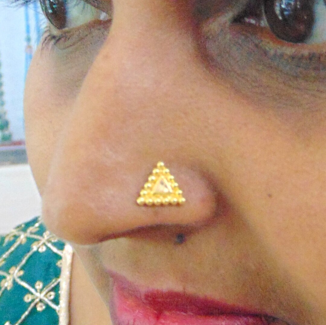 18kt Gold Nosepin Nosering Nose Stud Ornaments Handmade Body Piercing ...