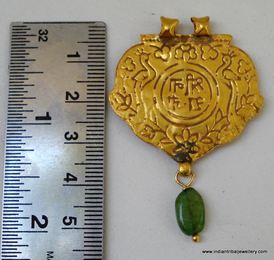 Vintage Antique Tribal Old 22kt Gold Pendant Necklace Shreenath Ji Gold ...