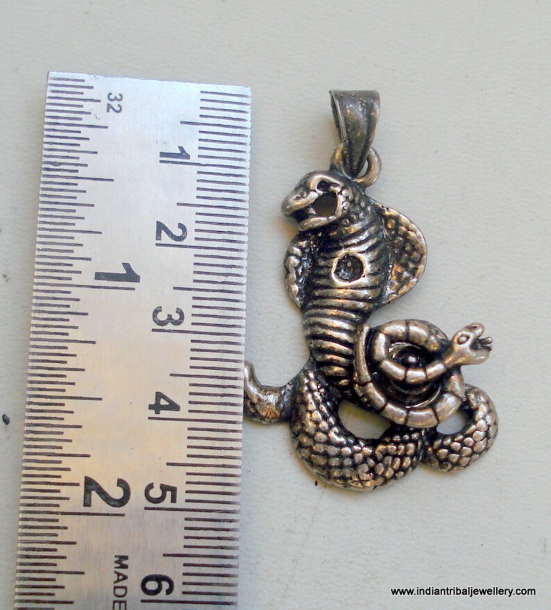 Sterling Silver Snake Amulet Pendant Necklace Rajasthan India - Etsy UK