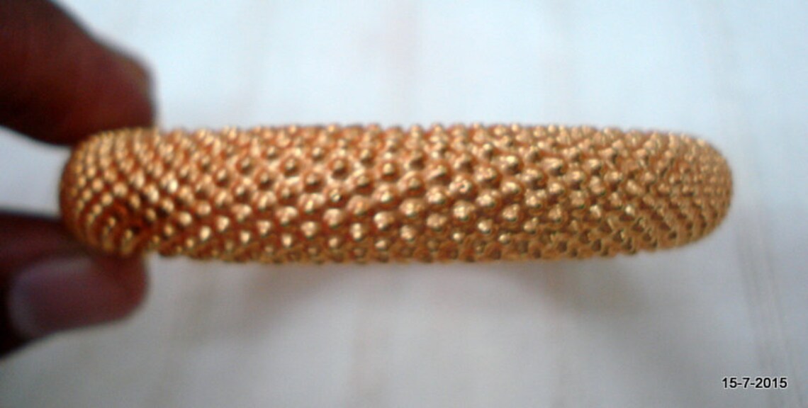 Vintage Gold Gilded Silver Bracelet Bangle Antique Gold | Etsy