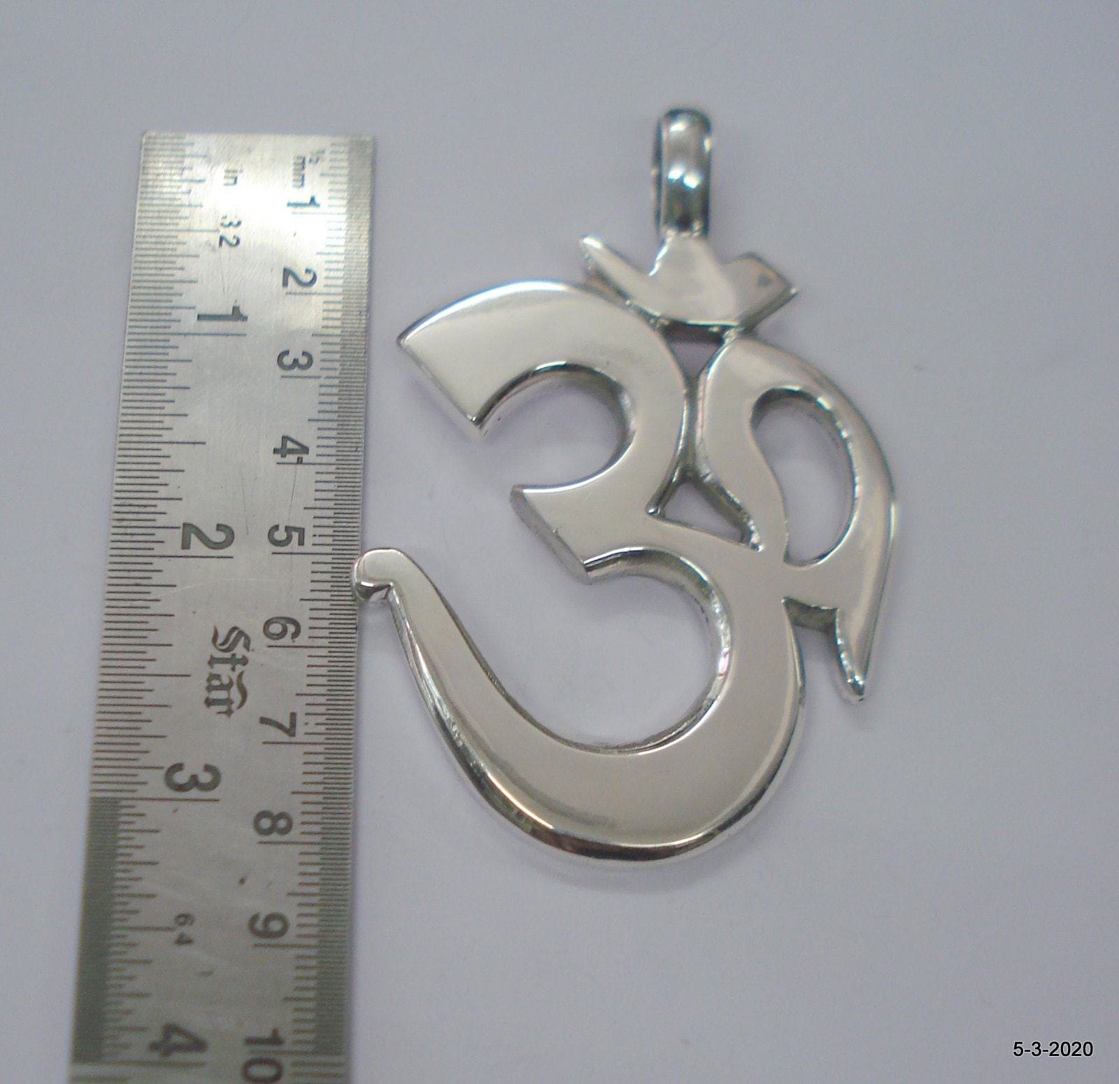 Traditional Design Sterling Silver Om Sign Amulet Pendant Necklace ...