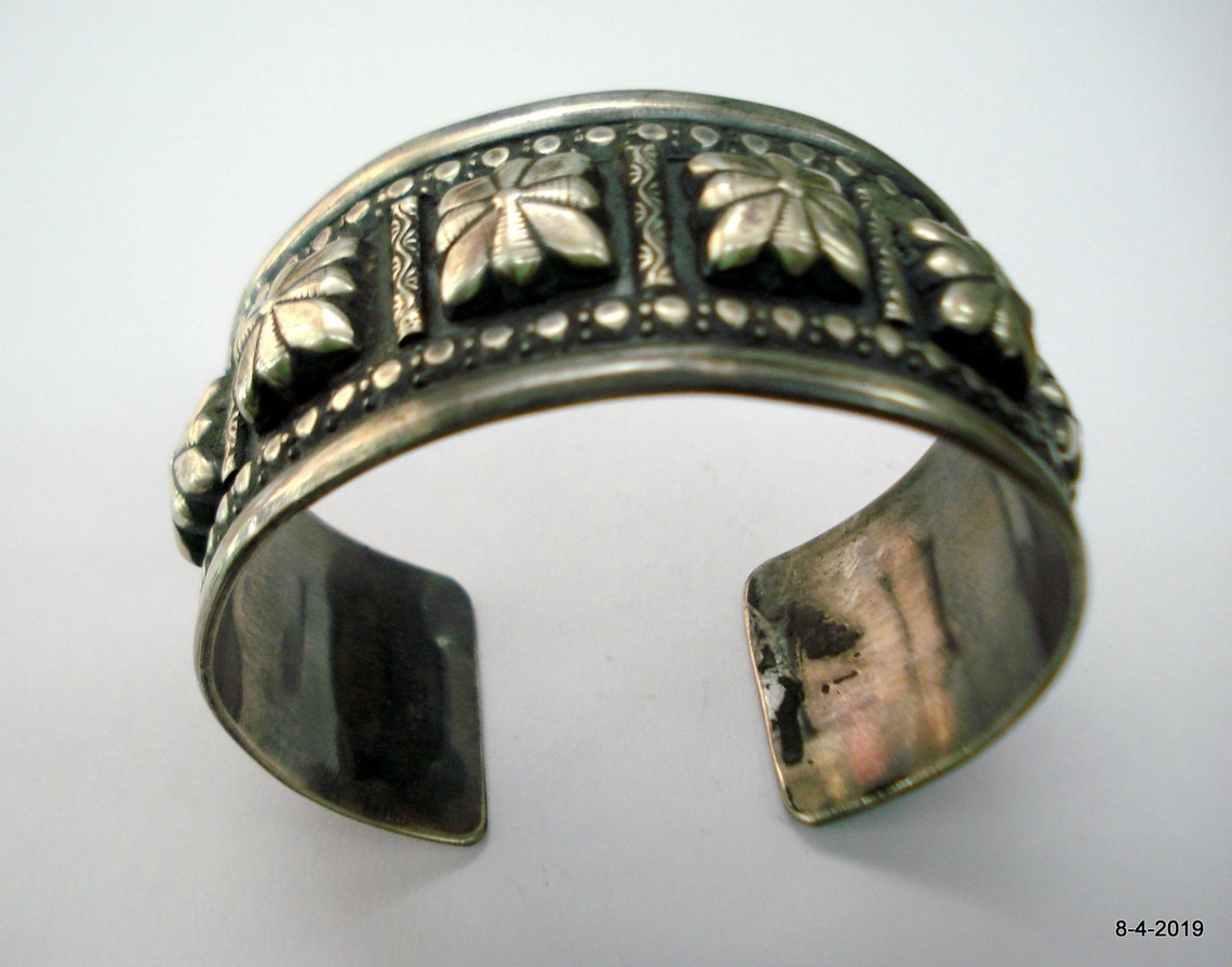 Vintage sterling silver bracelet bangle cuff traditional | Etsy