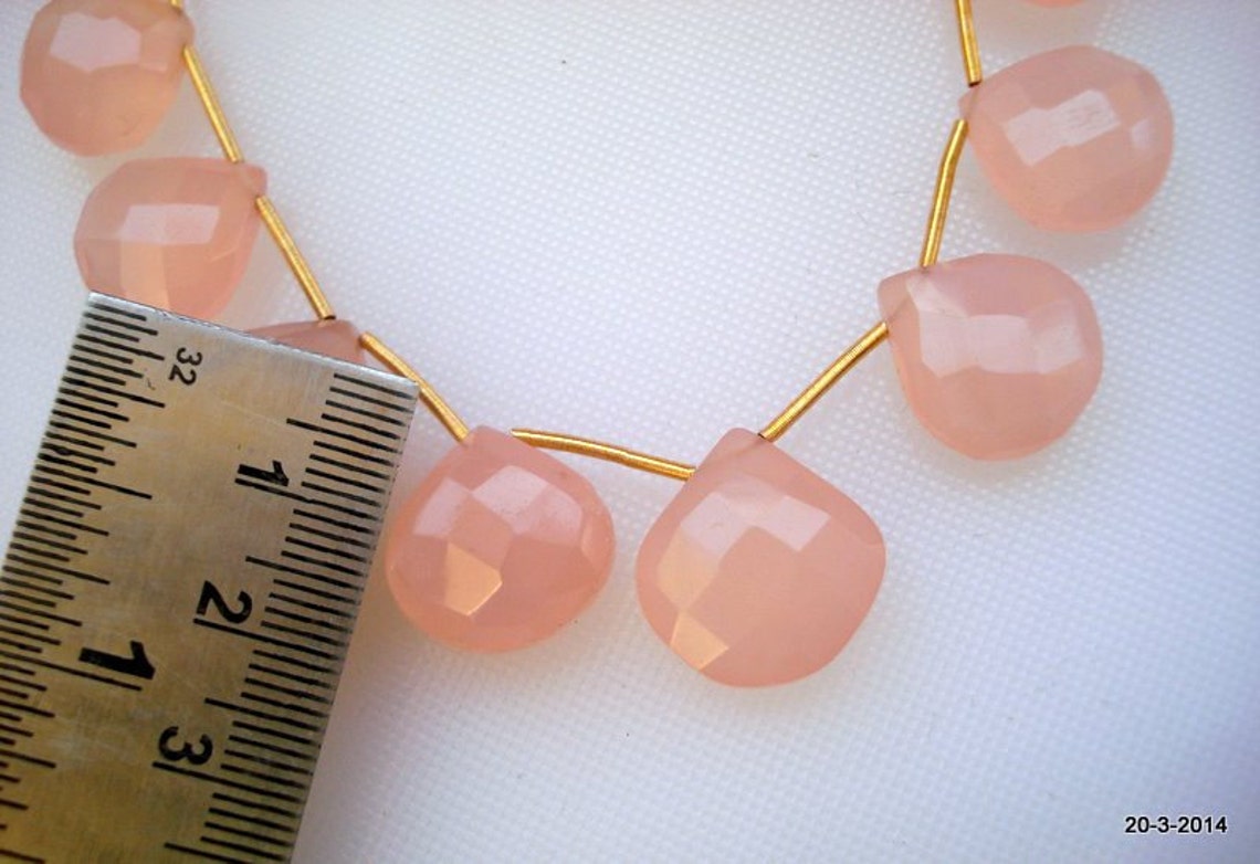 Rose Quartz Faceted Beads Drop Necklace Strand 1 Line - Etsy