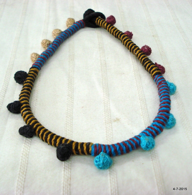 Cotton Thread Chain Necklace Handmade Rajasthan India - Etsy