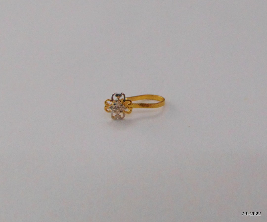 18kt Gold Nosepin Clip on Pressing Type Without Piercing Nosering ...