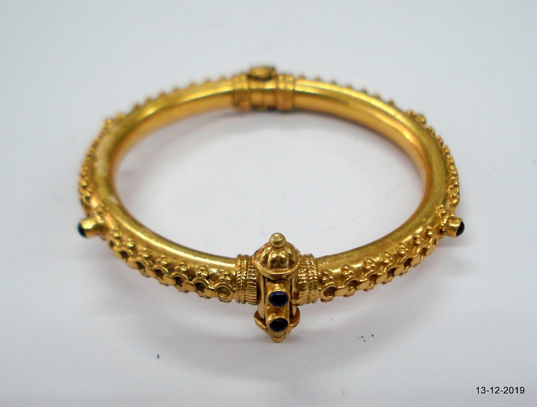 Vintage Gold Gilded Silver Bracelet Bangle Gold Vermeil Bracelet Bangle ...