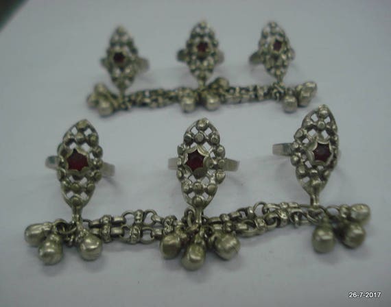 Vintage Antique Ethnic Tribal Old Silver Toe Ring Pair Belly | Etsy