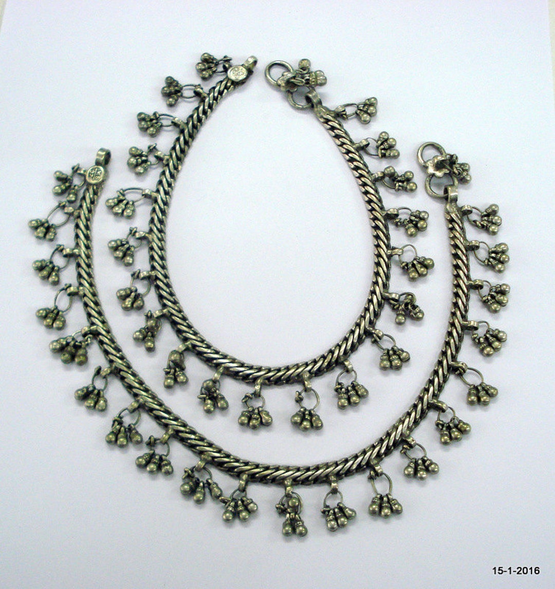 Vintage Antique Old Silver Anklet Feet Bracelet Ankle Chain - Etsy