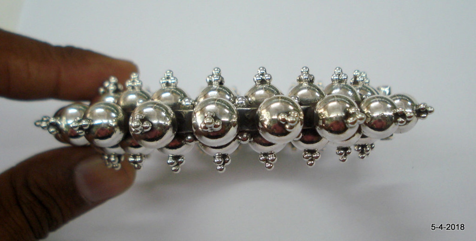 Sterling Silver Bangle Bracelet Cuff Handmade Jewellery Spiked Design ...