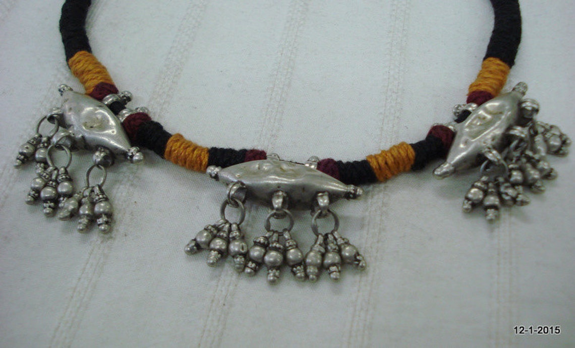 Vintage Antique Ethnic Tribal Old Silver Taviz Amulet Pendant Necklace ...