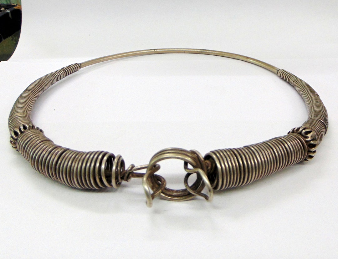 Vintage Antique Ethnic Tribal Old Silver Neck Ring Necklace Choker ...