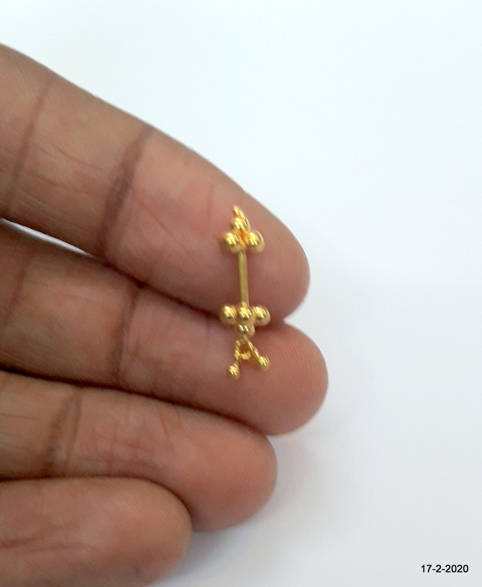 Ethnic 18kt Gold Upper Ear Earring Barbell Piercing Jewellry - Etsy