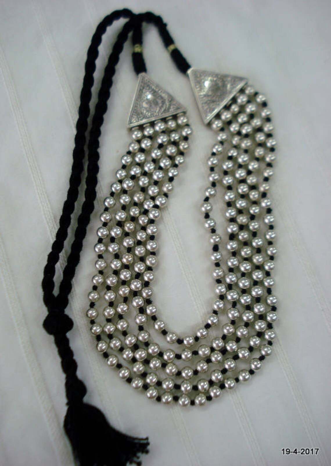 Vintage Sterling Silver Necklace Silver Beads Mala Necklace Handmade - Etsy