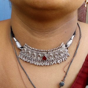 Ethnic Sterling Silver Necklace Choker Handmade Jewelry Rajasthan India ...