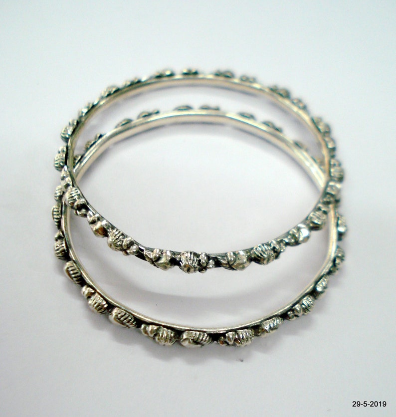 Sterling Silver Bangle Bracelet Chudiyan Traditional Handmade - Etsy UK