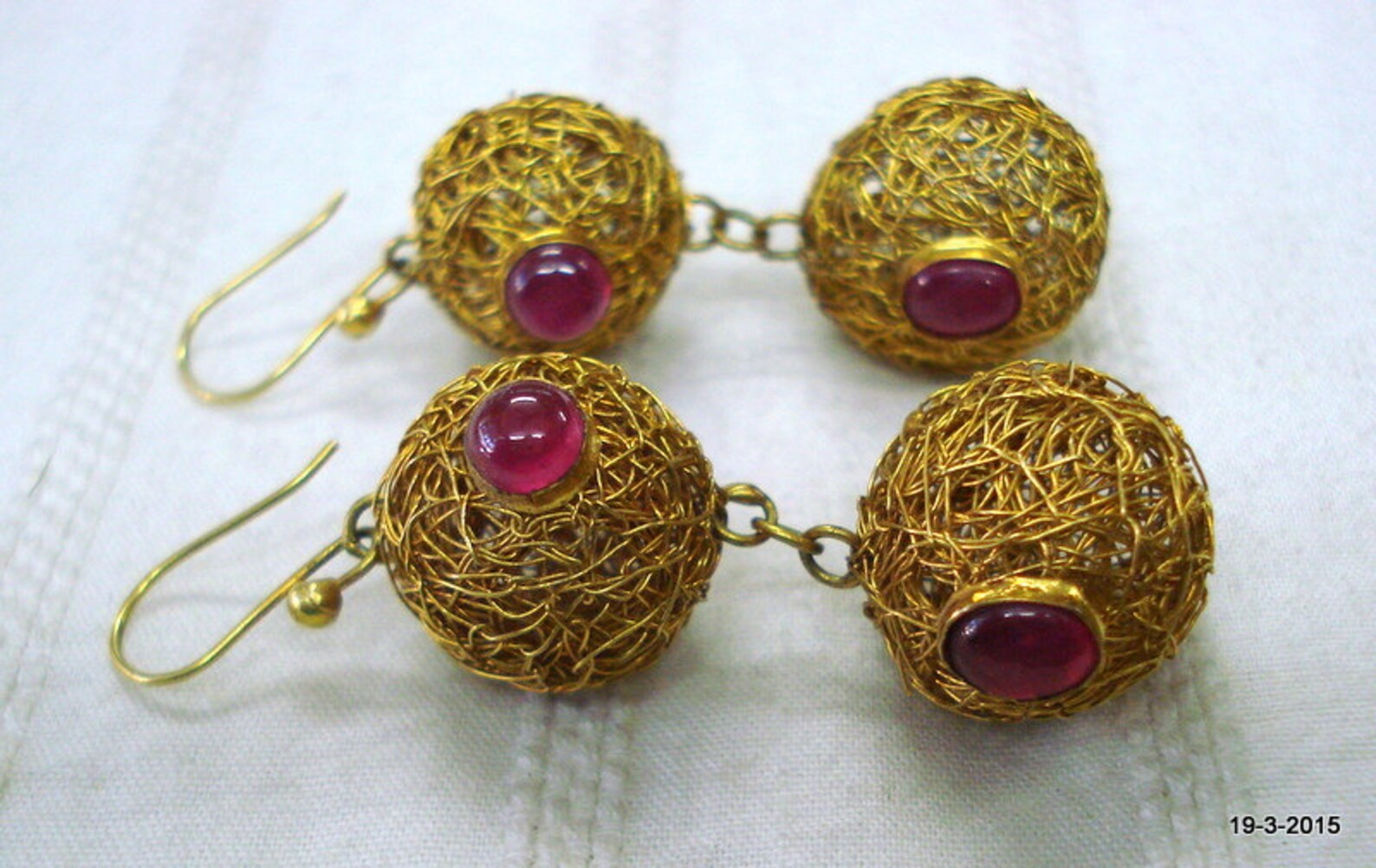 Vintage Antique 18kt Gold Earrings Ruby Gemstone Earrings - Etsy