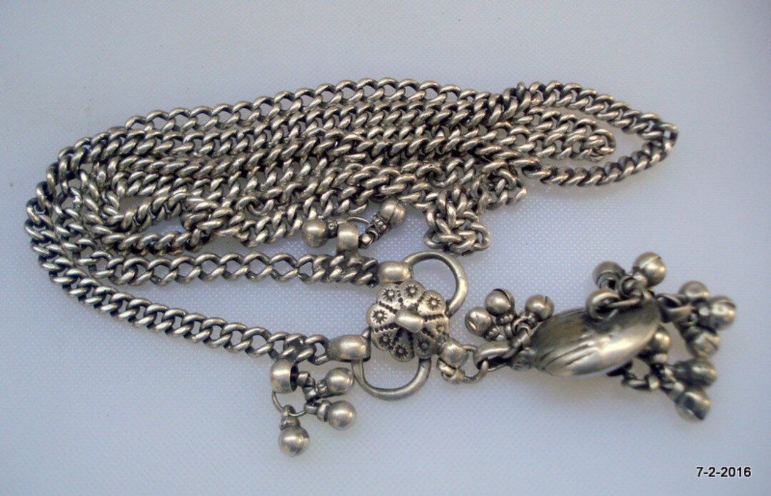 Vintage Antique Ethnic Tribal Old Silver Necklace Chain Necklace Belt ...