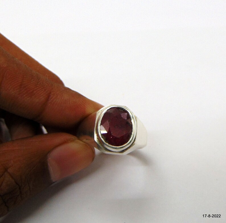 Sterling Silver Ring Ruby Gemstone Ring Handmade Jewelry From - Etsy