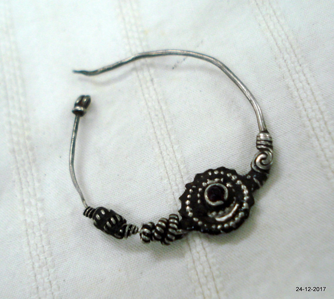 Vintage Nose Ring Antique Nose Ring Tribal Old Silver Nosering Nose ...