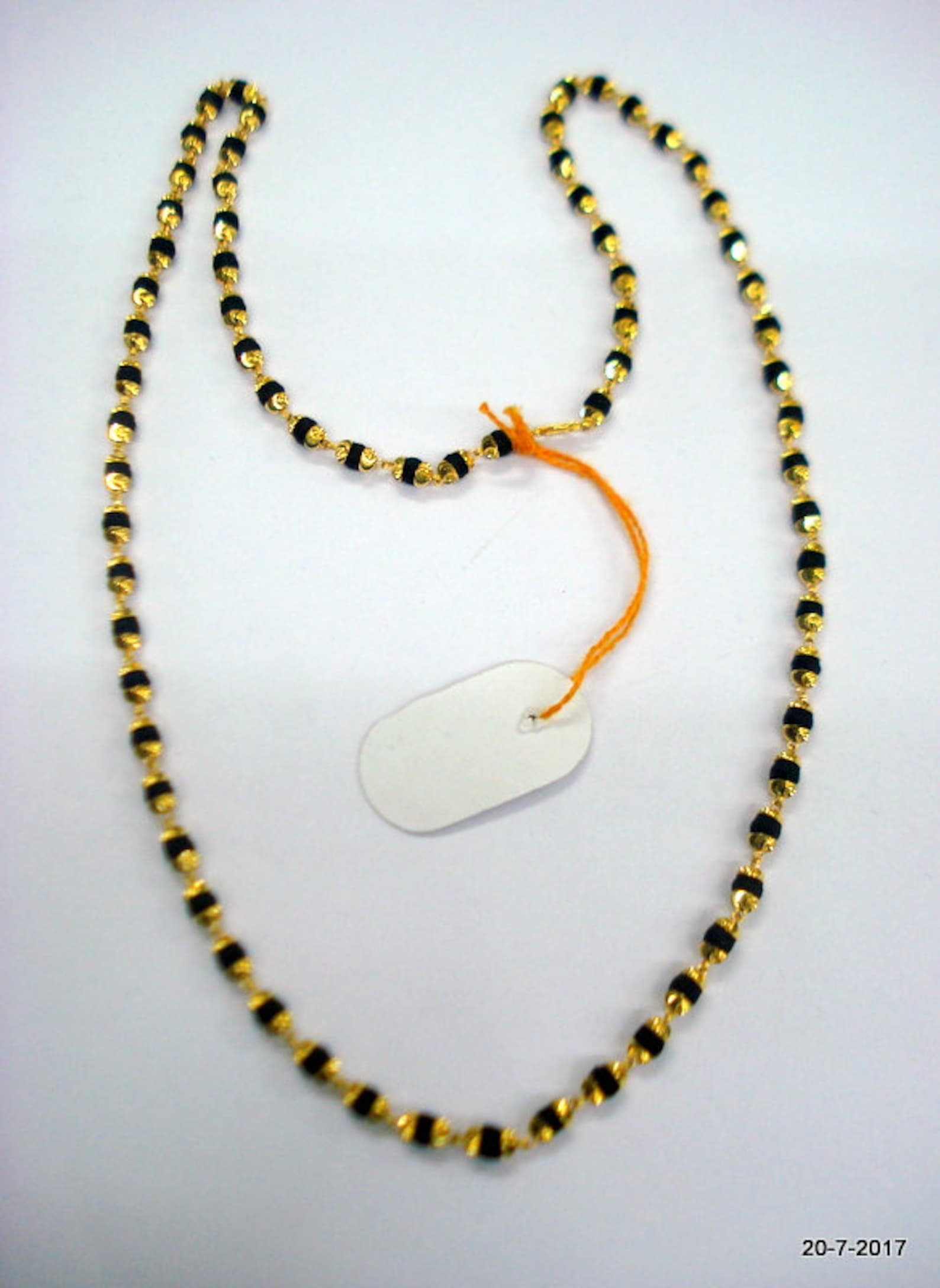 Traditional Design 22kt Gold Chain Necklace Handmade Tulsi Beads Mala ...