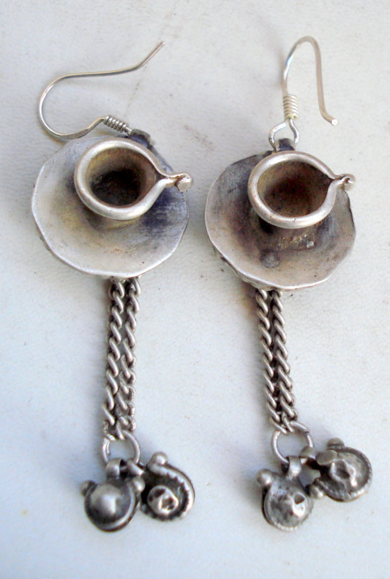 Vintage Antique Tribal Old Silver Ear Plug Earrings Bellydance | Etsy