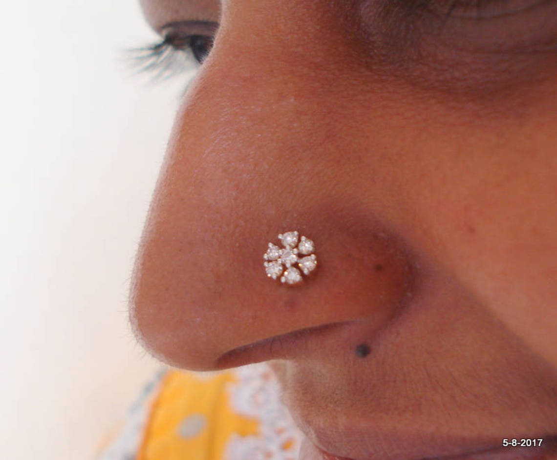 Ethnic Diamond Nosepin Gold Nosepin Nose Stud Handmade Nosepin - Etsy