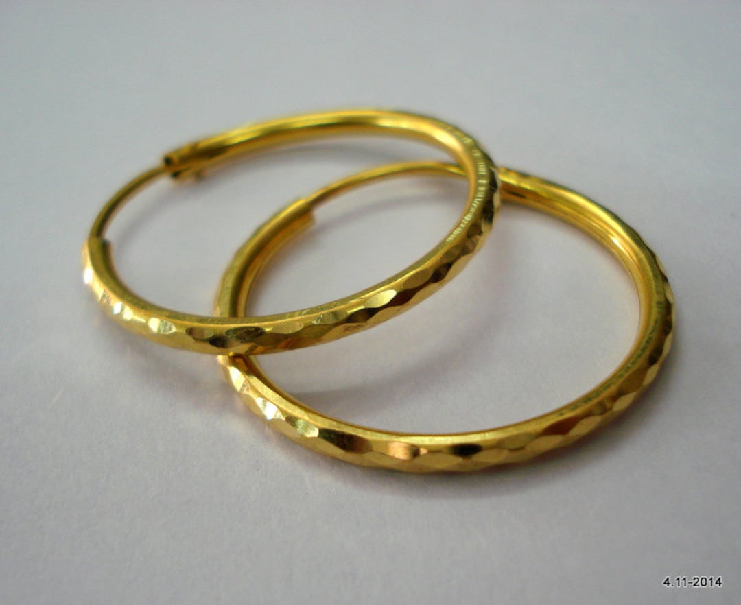 Traditional Design 20k Gold Earrings Hoop Earrings Handmade Jewelry - Etsy