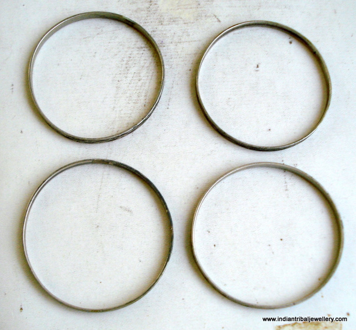 Vintage Antique Tribal Old Silver Bangles Bracelet Chudiyan - Etsy