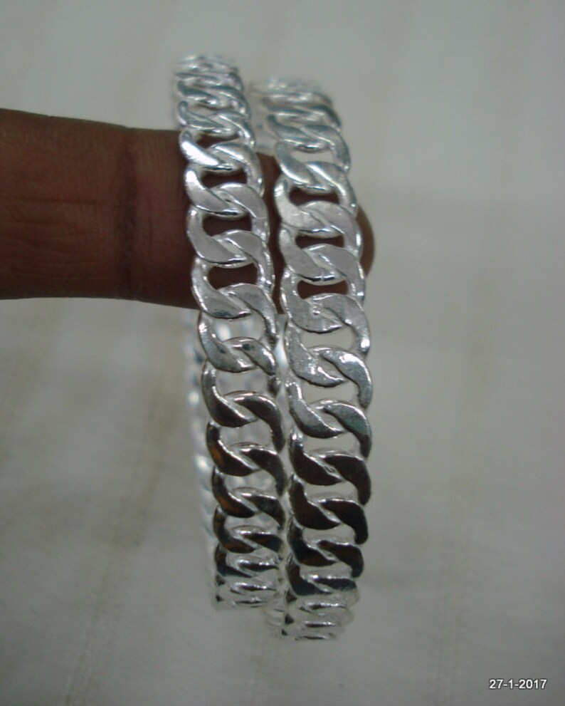 Ethnic Sterling Silver Bangle Bracelet Chudiyan 2pc Handmade - Etsy