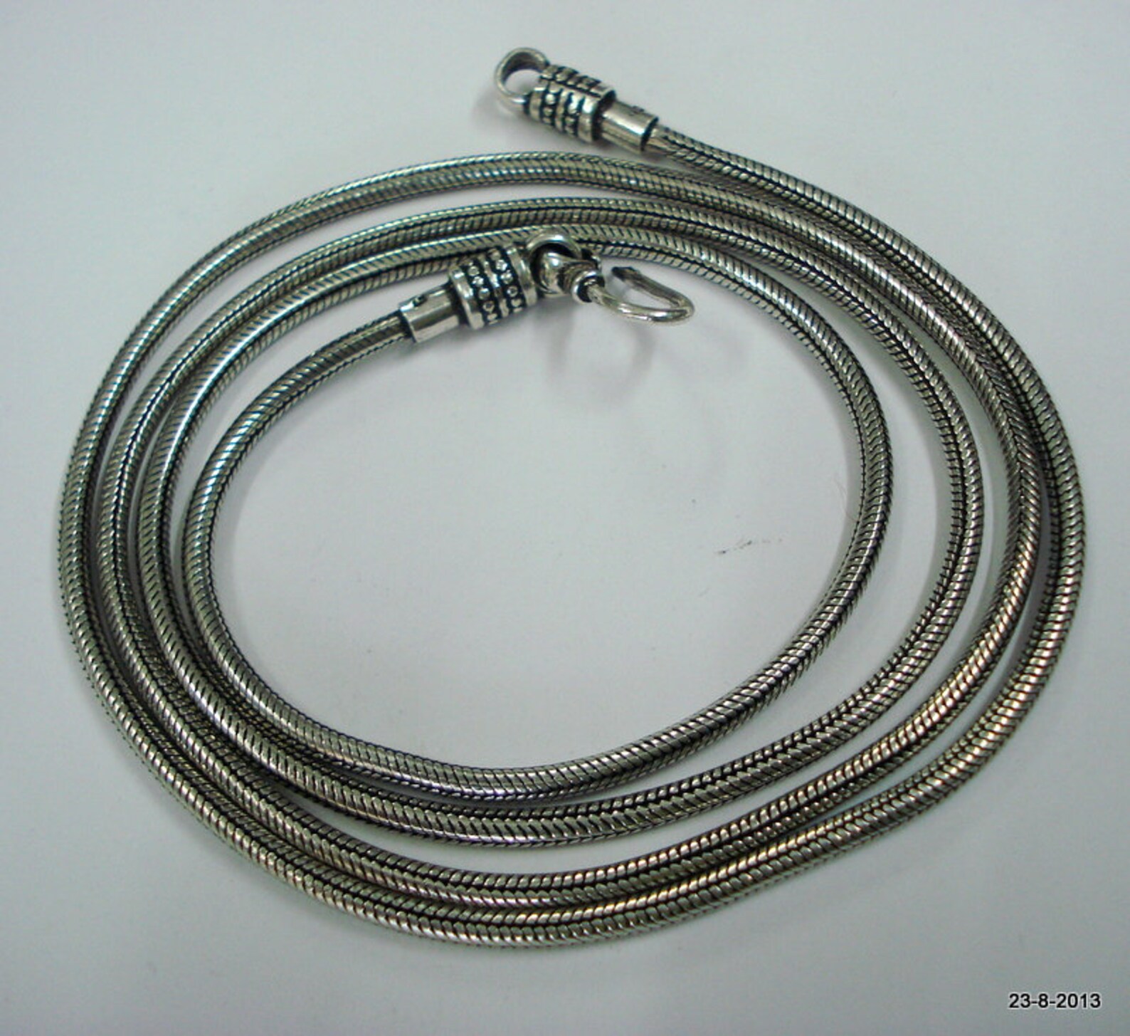 Traditional Design Sterling Silver Rope Chain Necklace Snake - Etsy