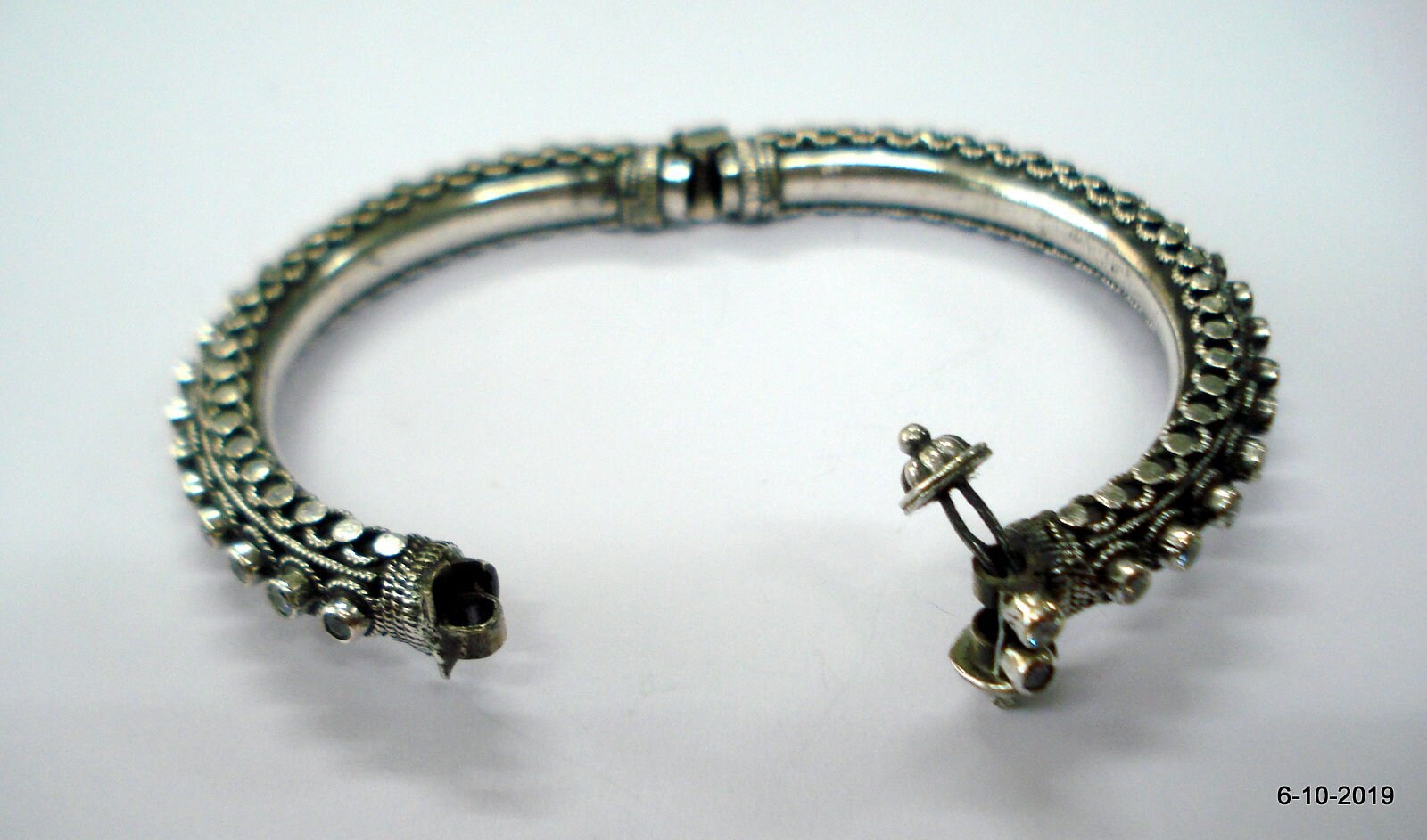 Sterling Silver Bangle Bracelet Handmade Jewelry Cubic Zirconia ...