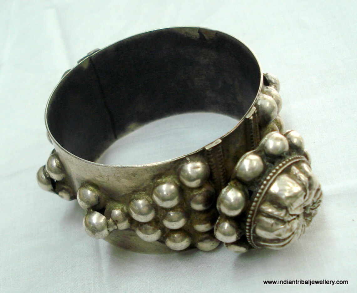 Old silver bangle bracelet vintage antique ethnic tribal | Etsy