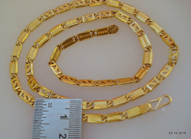 Traditional design 20kt gold chain necklace handmade gold | Etsy