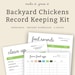 Backyard Chickens Record Keeping Kit Printable Kit | Etsy