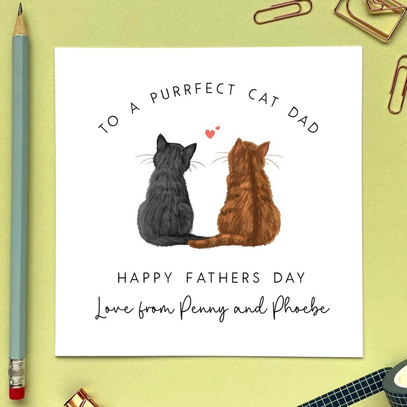Fathers Day Cat - Etsy