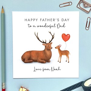 Personalised Deer Father's Day Card | for a Special Dad, Daddy, Dada ...