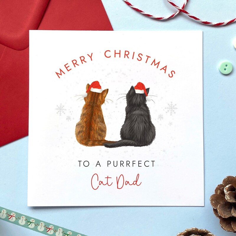 Cat Christmas Cards - Etsy