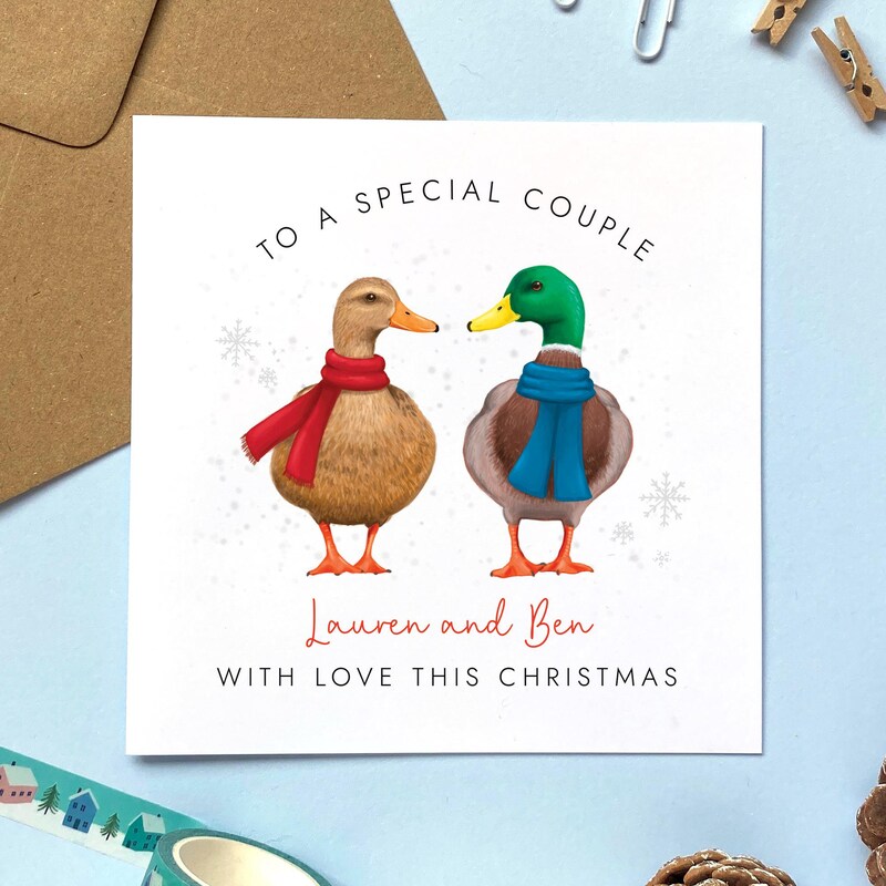 Couple Christmas Card - Etsy