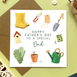 Personalised Garden Tools Father's Day Card | for a Special Dad, Daddy ...