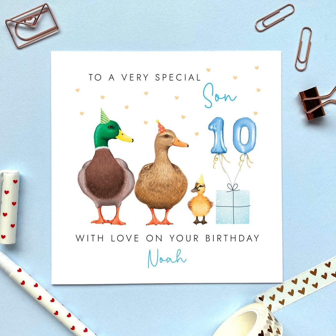 Personalised Ducks Birthday Card for Boy | for Him, Boy, Son, Grandson ...