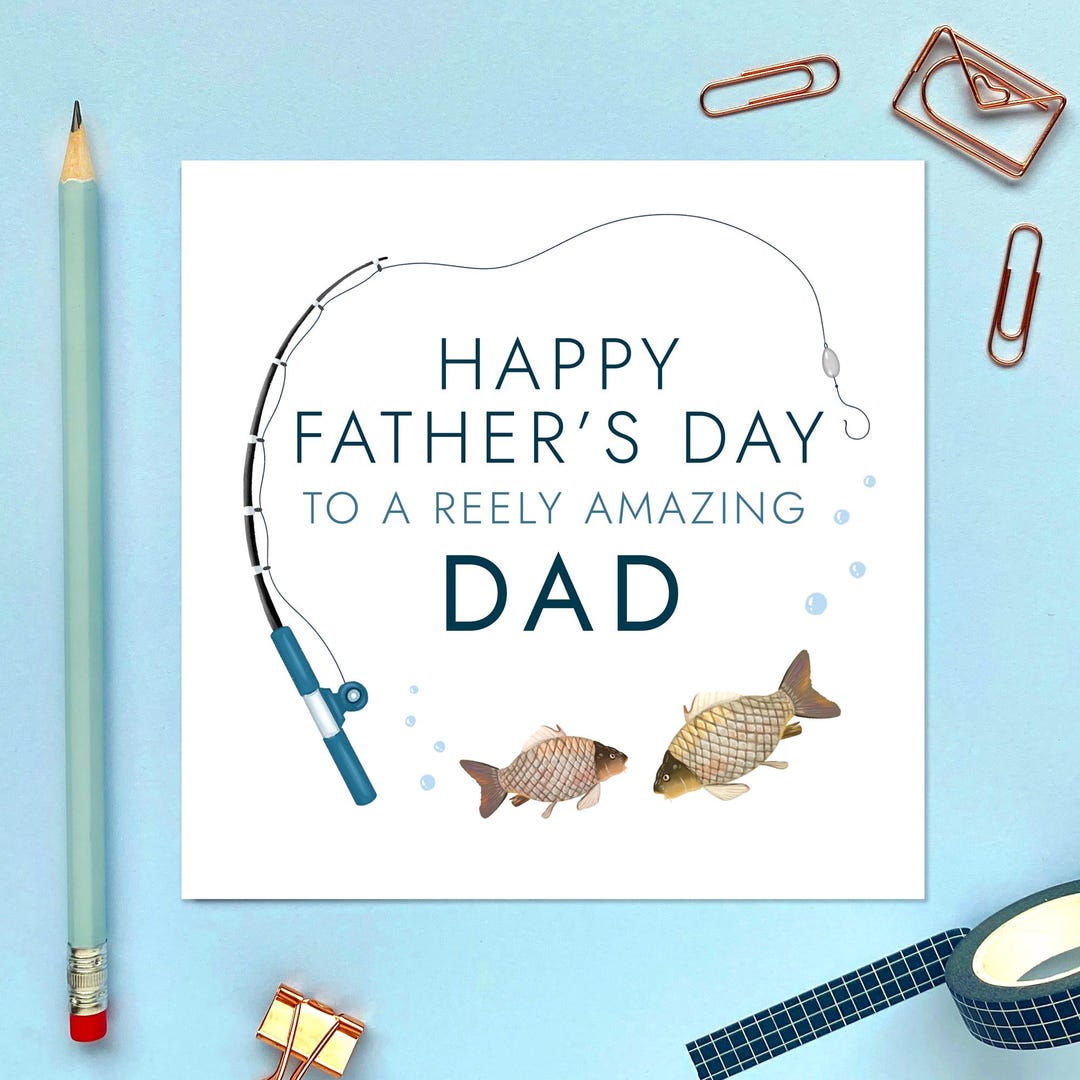 Fishing Father's Day Card for Dad, Daddy, Gramps, Pops, Papa, Grampy ...