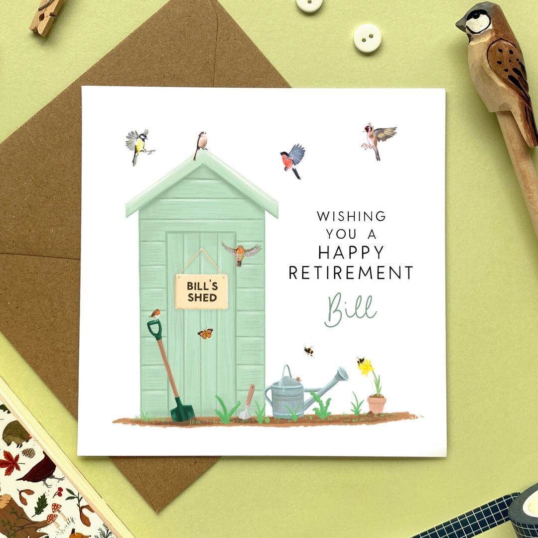 Personalised Garden Retirement Card for Him, Man, Dad, Grandad, Grandpa ...
