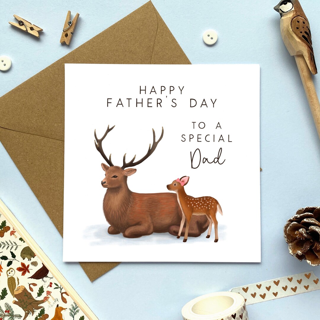 Personalised Deer Father's Day Card for a Special Dad - Etsy