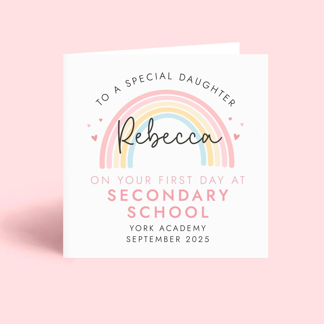First Day at Secondary School Card for Daughter, 1st Day at School Card ...