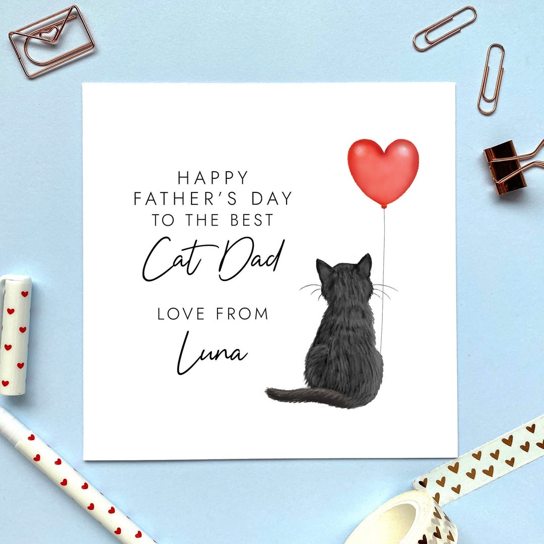Personalised Choose the Cat Father's Day Card From the Cat, for Cat Dad ...