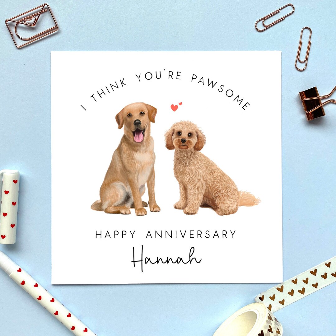Personalised Choose the Dogs Anniversary Card | for Husband, Wife ...